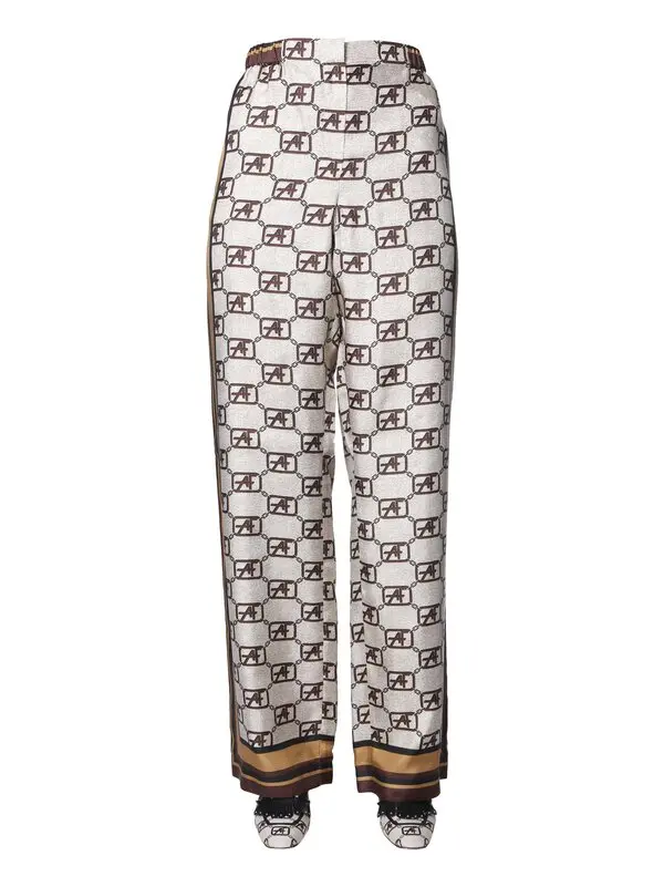 Alberta Ferretti Story Logo Pants - Beige