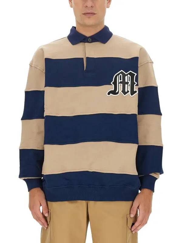 MSGM Striped Logo Sweatshirt - Multicolour