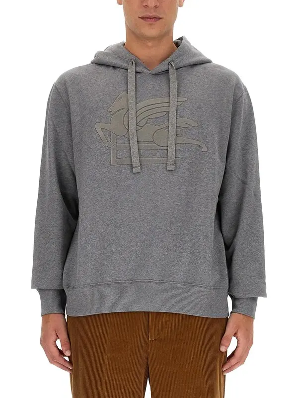Etro Pegasus Cotton Sweatshirt - Grey