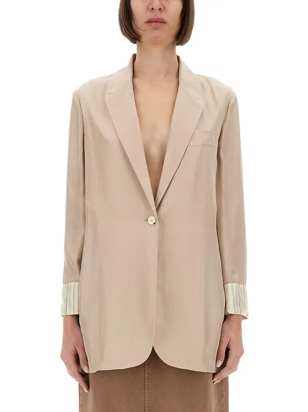 ALYSI Silk Blazer - Powder