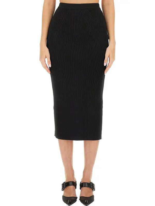 Alexander McQueen Knit Pencil Skirt - Black