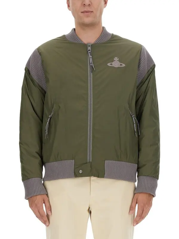 VIVIENNE WESTWOOD Bomber Jacket With Logo - Green