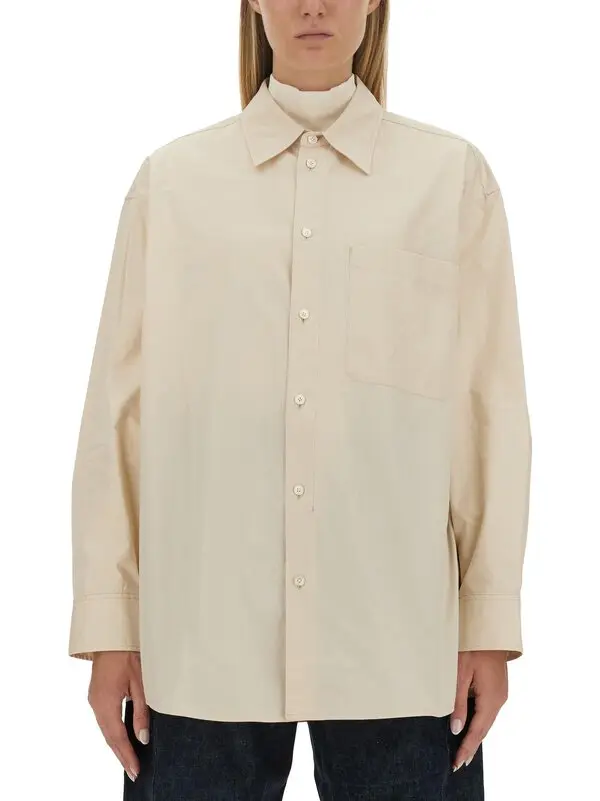 LEMAIRE Long Sleeve Cotton Shirt - Ivory