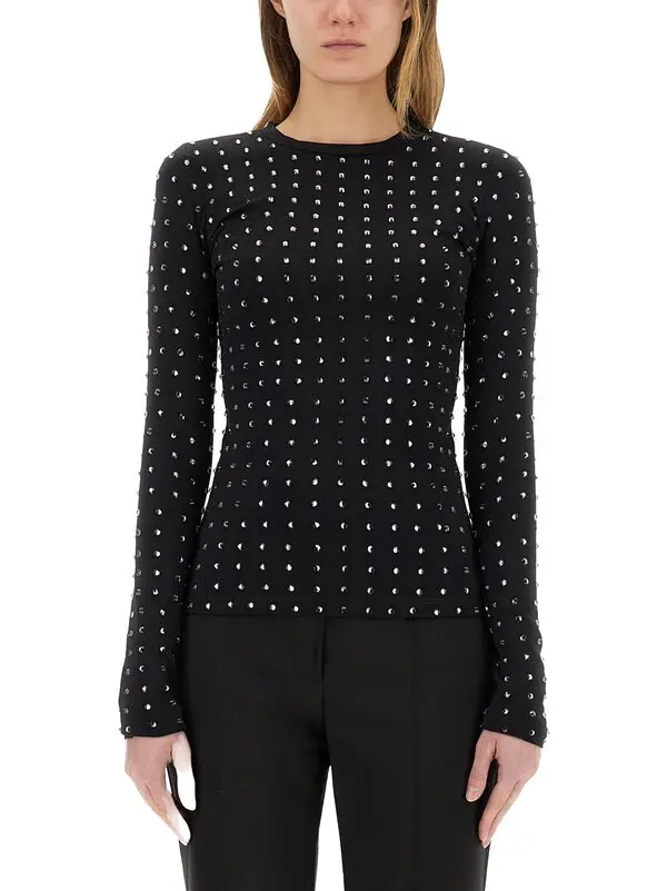 Sportmax Negus Top With Crystals - Black