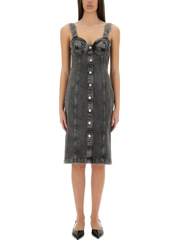 Moschino Denim Midi Dress - Grey