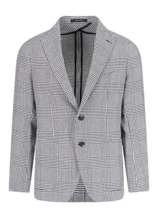 Tagliatore Single-breasted Houndstooth Blazer - White