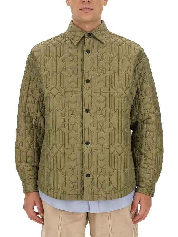 Palm Angels Monogram Shirt - Military Green