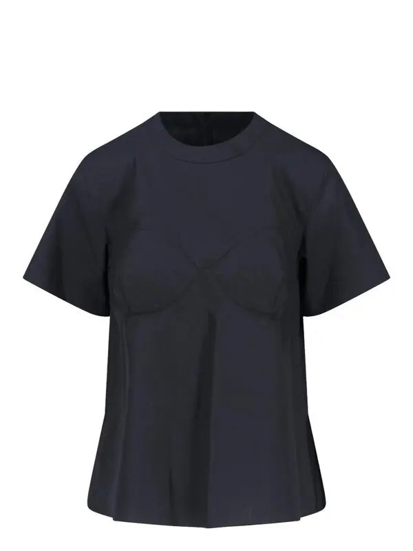 Sacai Cotton Blend T-shirt - Black