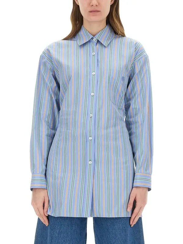 Etro Jacquard Shirt With Knot Detail - Baby Blue