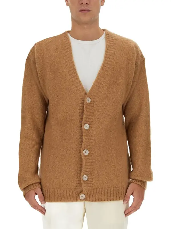 FAMILY FIRST V-neck Cardigan - Beige