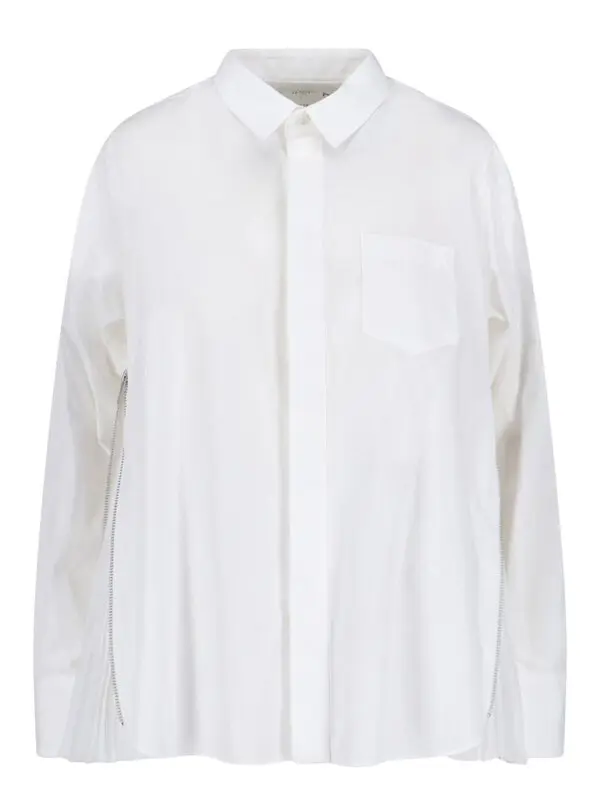 Sacai Cotton And Chiffon Shirt - White