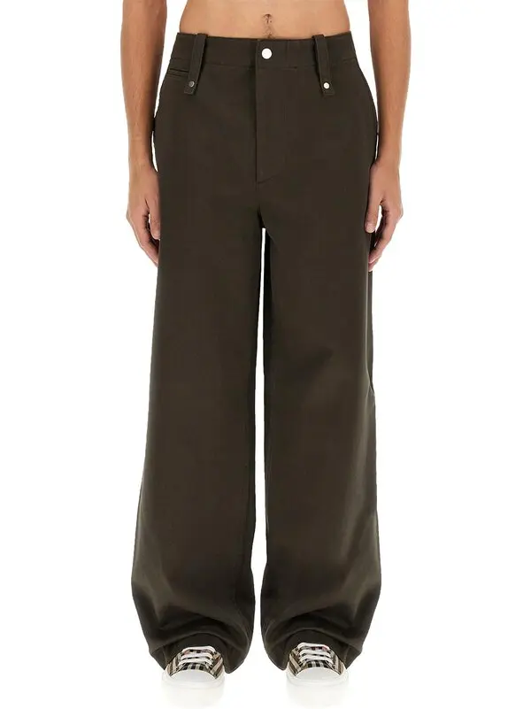 Burberry Cotton Trousers - Brown