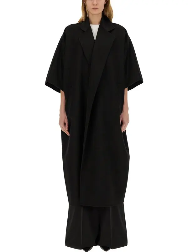 Max Mara Draped Camel Cape Coat - Black