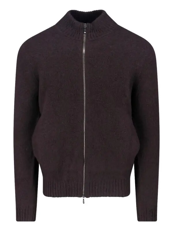 DRUMOHR Wool Zip Sweater - Brown