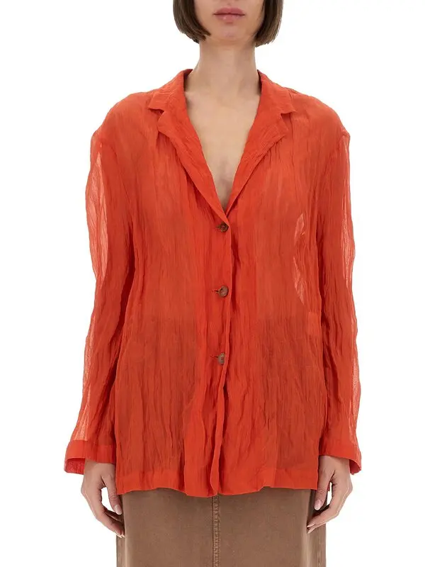 ALYSI Wrinkled Effect Shirt - Red