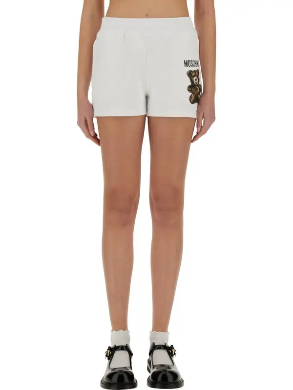 Moschino Printed Teddy Bear Shorts - White