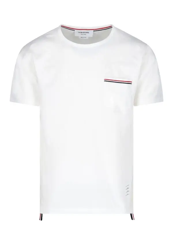 Thom Browne Tricolor Pocket T-shirt - White