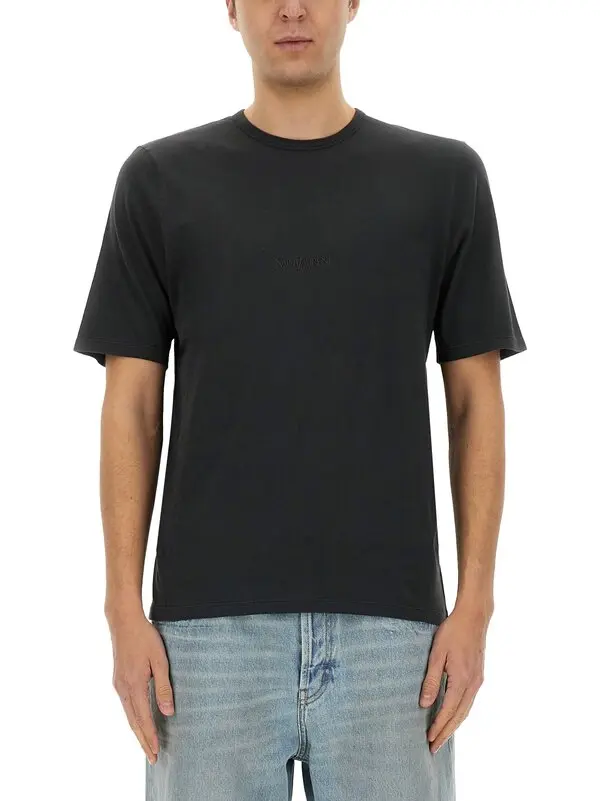 Saint Laurent T-shirt With Logo - Black