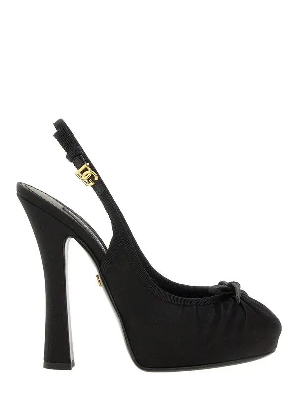 Dolce & Gabbana Satin Slingback - Black