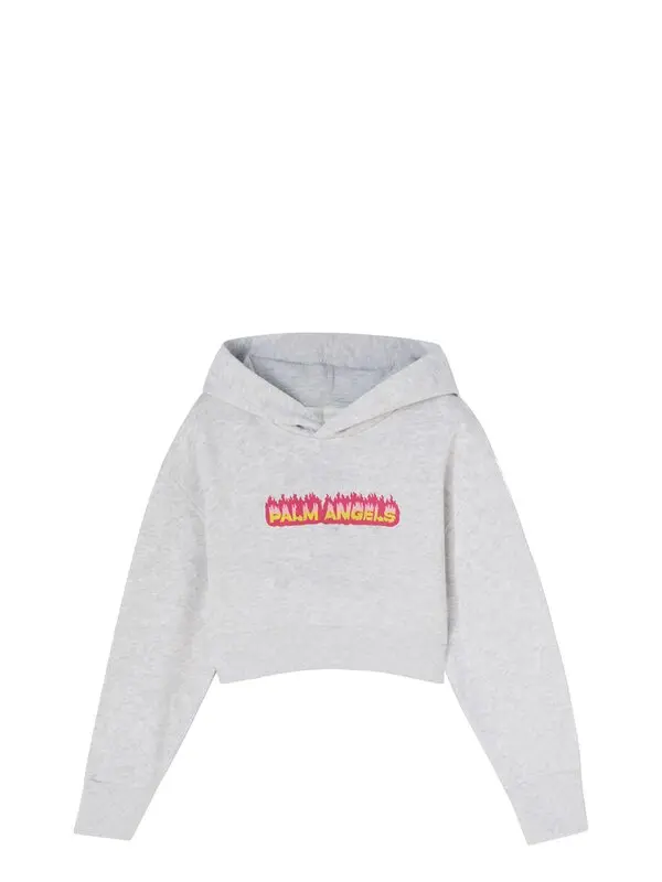 Palm Angels Cropped Hoodie - Grey
