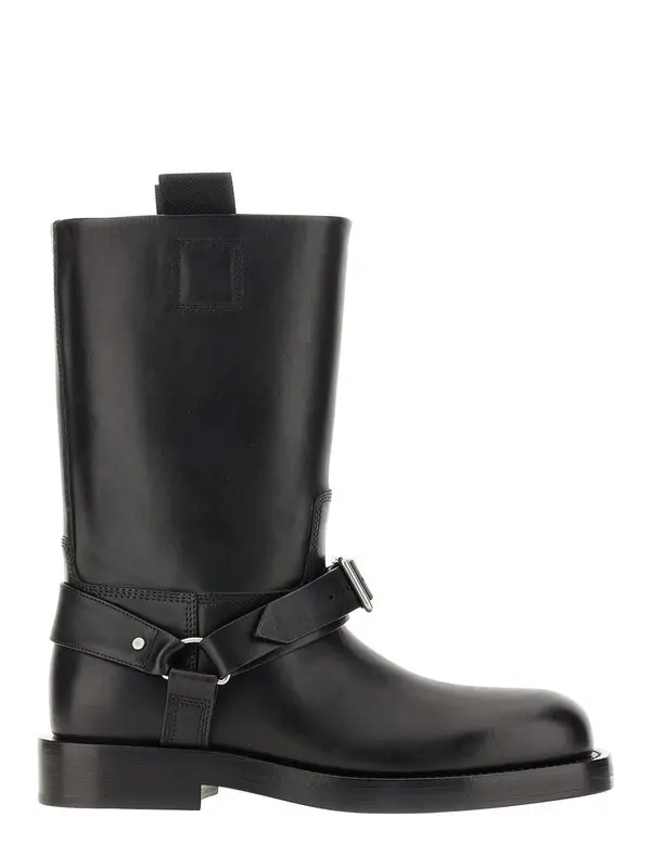 Burberry Saddle Boots - Black