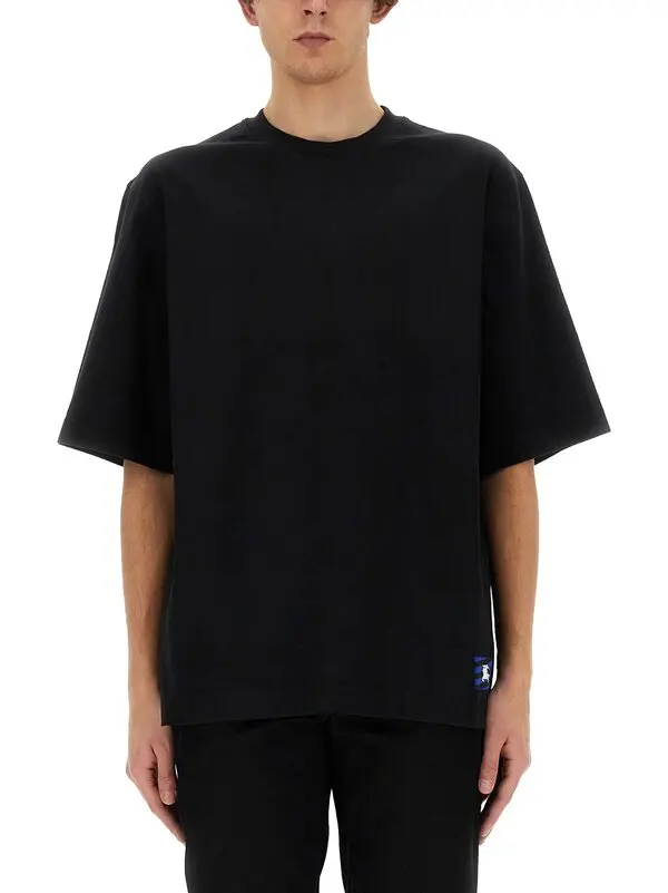 Burberry T-shirt With Ekd Patch - Black