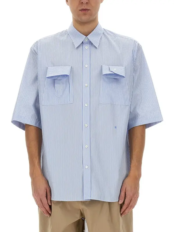 Moschino Cuff "details" Shirt - Baby Blue