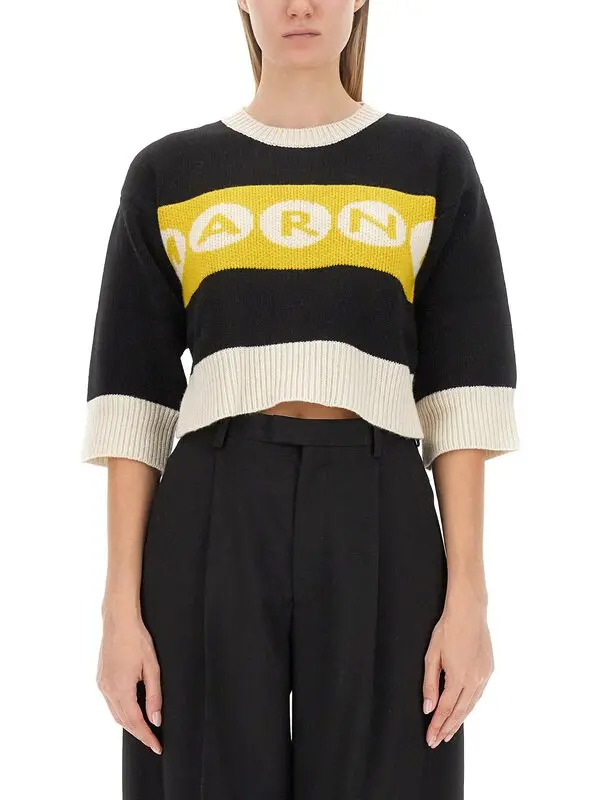 Marni Jersey With Logo - Black