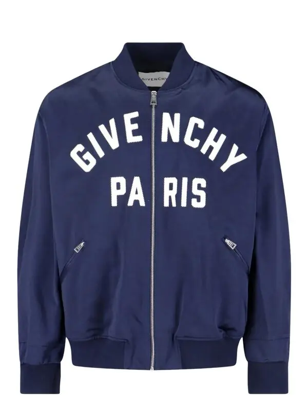 Givenchy Logo Bomber Jacket - Blue