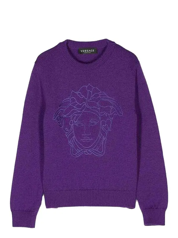 Versace Medusa Choker Pullover - Purple