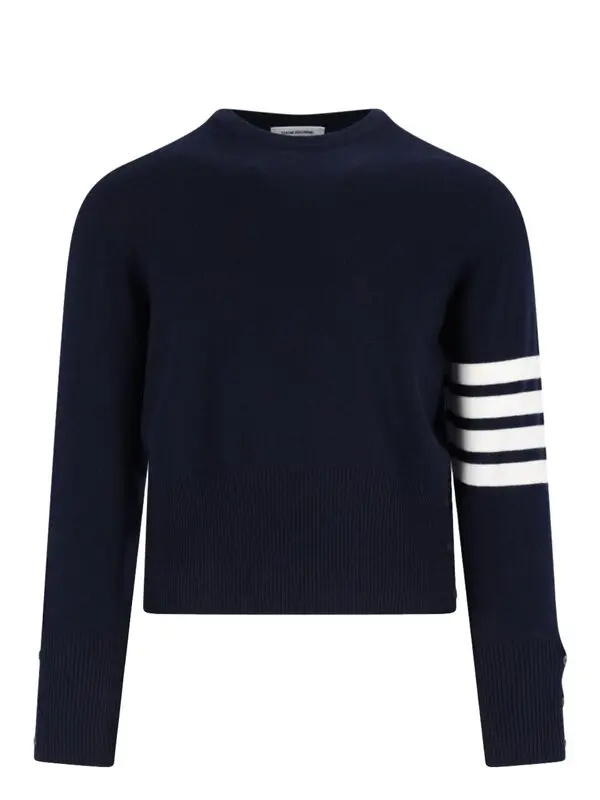 Thom Browne 4-bar Crop Sweater - Blue