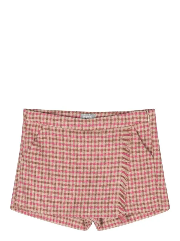 IL GUFO Checkered Skirt Pants - Fuchsia