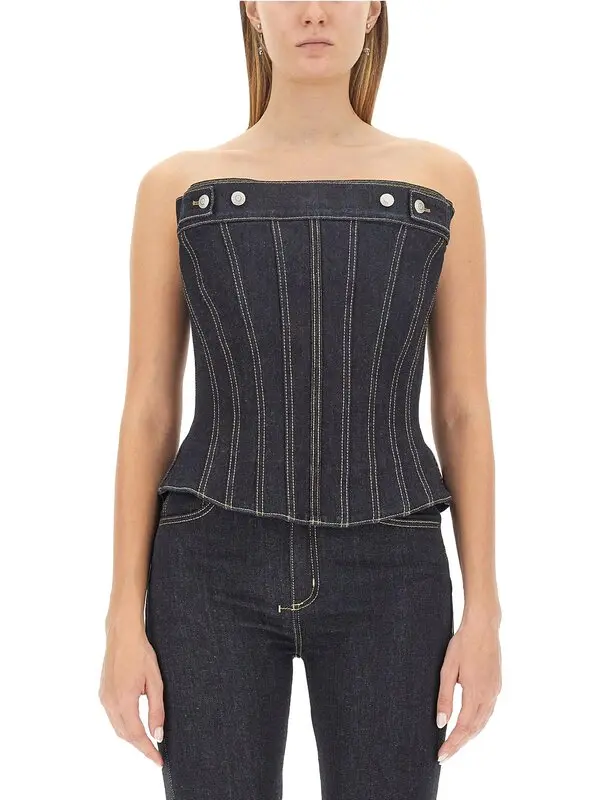 Alexander McQueen Bustier Top - Denim
