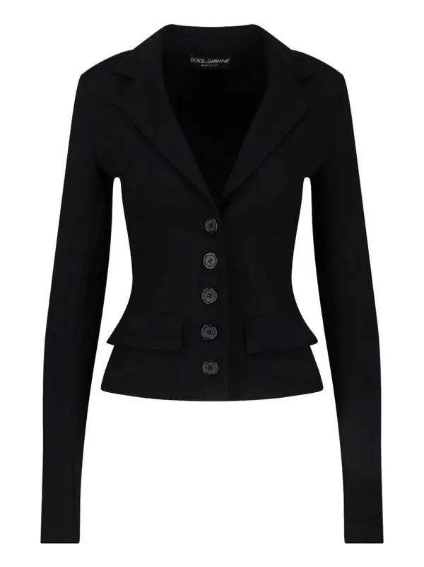 LARDINI Single-breasted Virgin Wool Blazer - Black