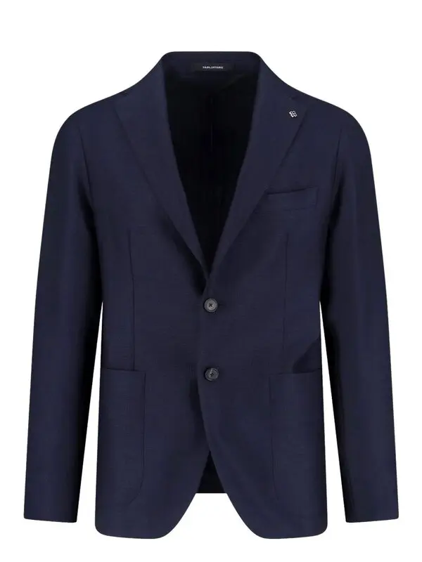 Tagliatore Single-breasted Virgin Wool Blazer - Blue