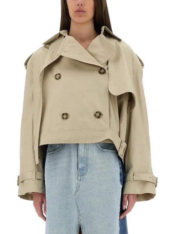 Stella McCartney Belted Short Trench Coat - Beige