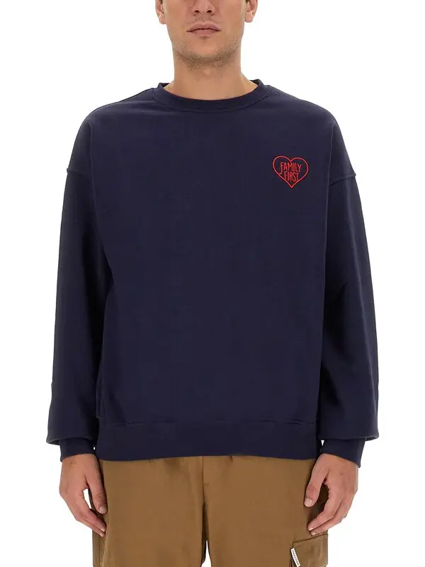 FAMILY FIRST Sweatshirt With Logo - Blue
