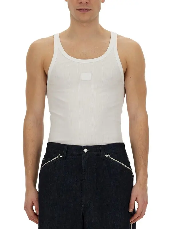 Dolce & Gabbana Ribbed Tank Top - White
