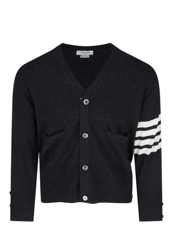 Thom Browne Loopback 4-bar Cardigan - Black