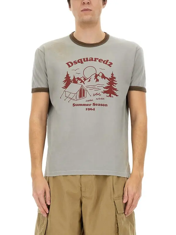 Dsquared2 T-shirt With Print - Grey