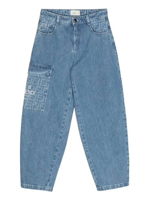 Fendi Washed Denim Pants - Blue