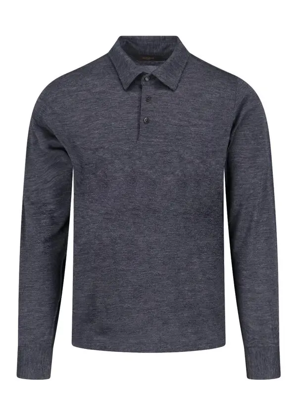 ZANONE Virgin Wool Polo Shirt - Gray