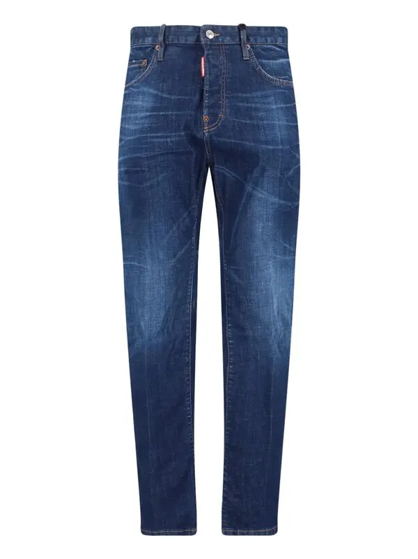 Dsquared2 Logo Denim Jeans - Blue