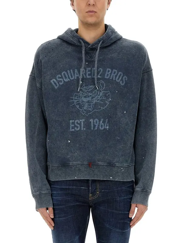 Dsquared2 Sweatshirt With Logo Print - Blue