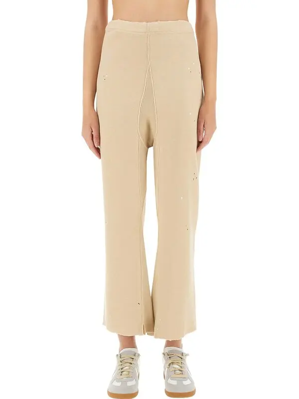 MAISON MARGIELA Wide Leg Cotton Pants - Ivory