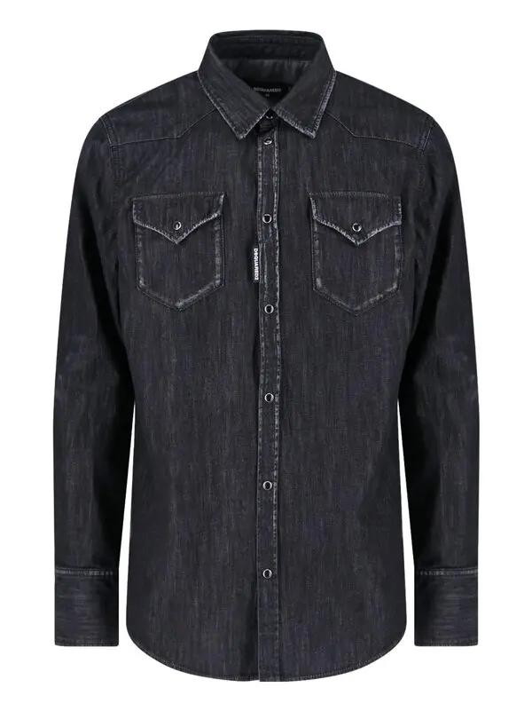 Dsquared2 Fashion Western' Denim Shirt - Black