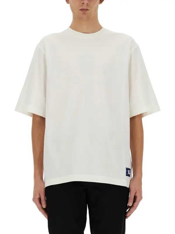 Burberry T-shir With Ekd Patch - White
