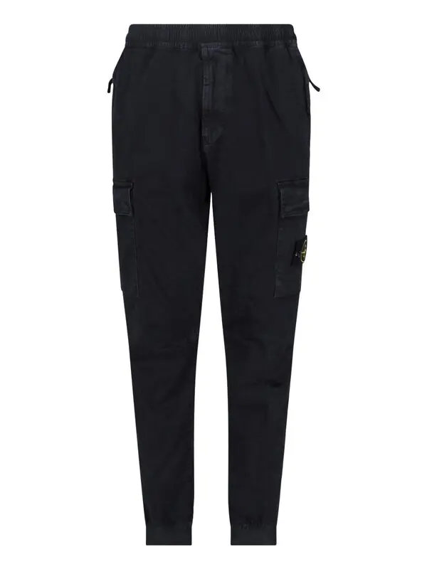Stone Island Logo Cargo Pants - Black