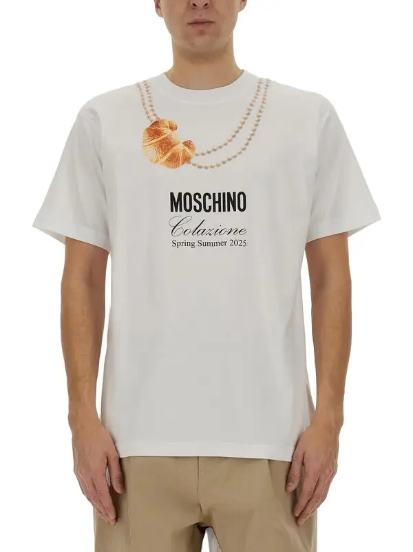 Moschino T-shirt With Necklace Print - White