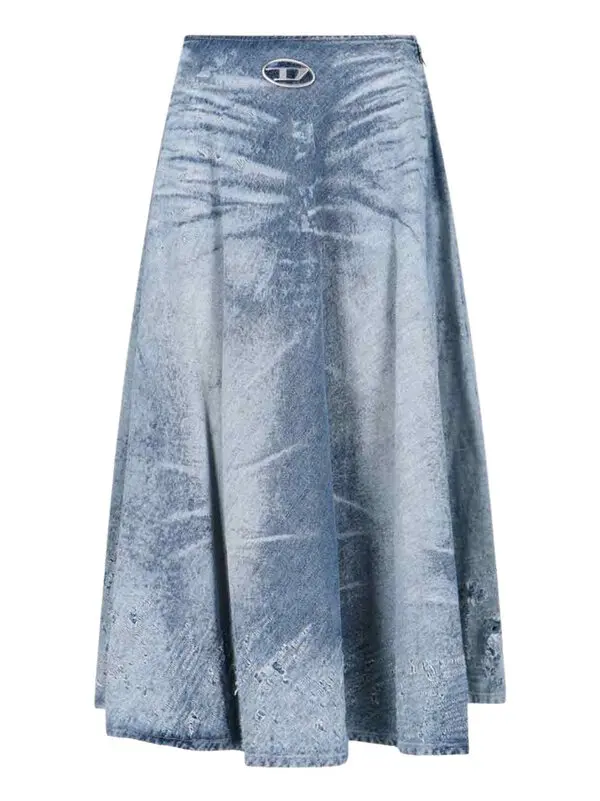 DIESEL De-annet-fsh' Midi Skirt - Light Blue